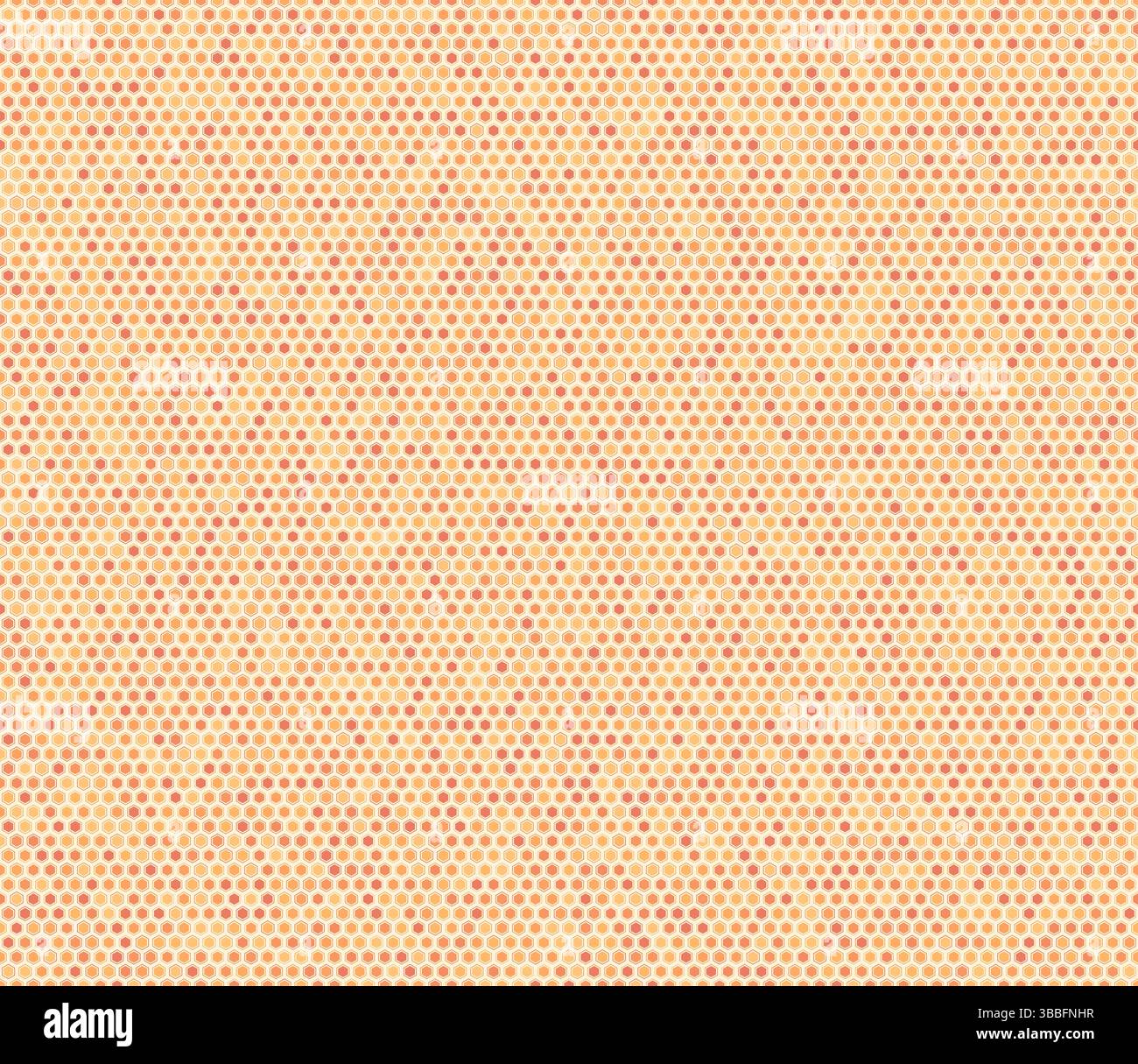 Vector seamless pattern. Hexagon mosaic cells with padding and inner ...