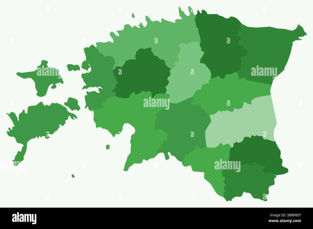 Map of Estonia with regions. Just a simple country border map with ...