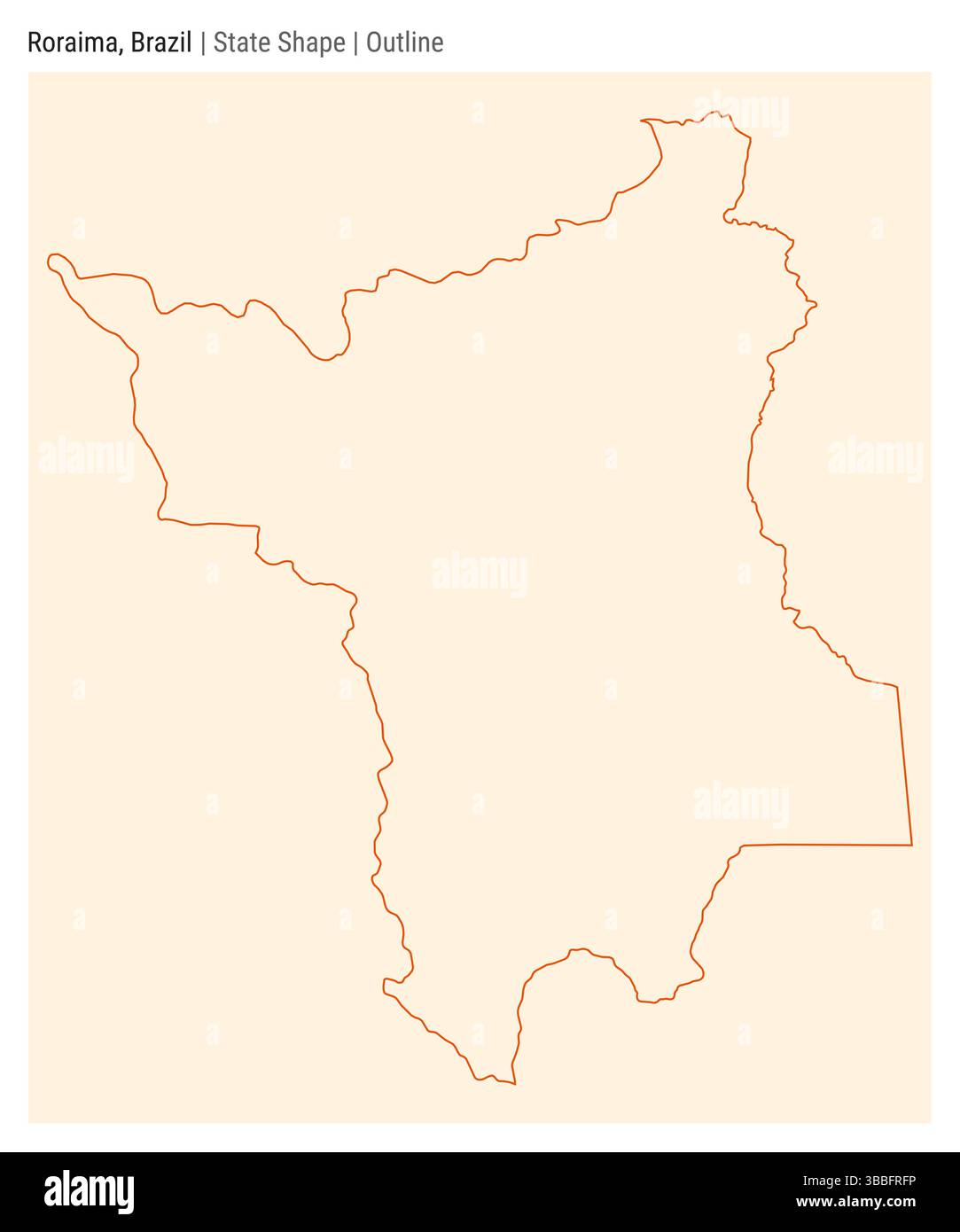 Roraima, Brazil. Simple vector map. State shape. Outline style. Border of Roraima. Vector ...