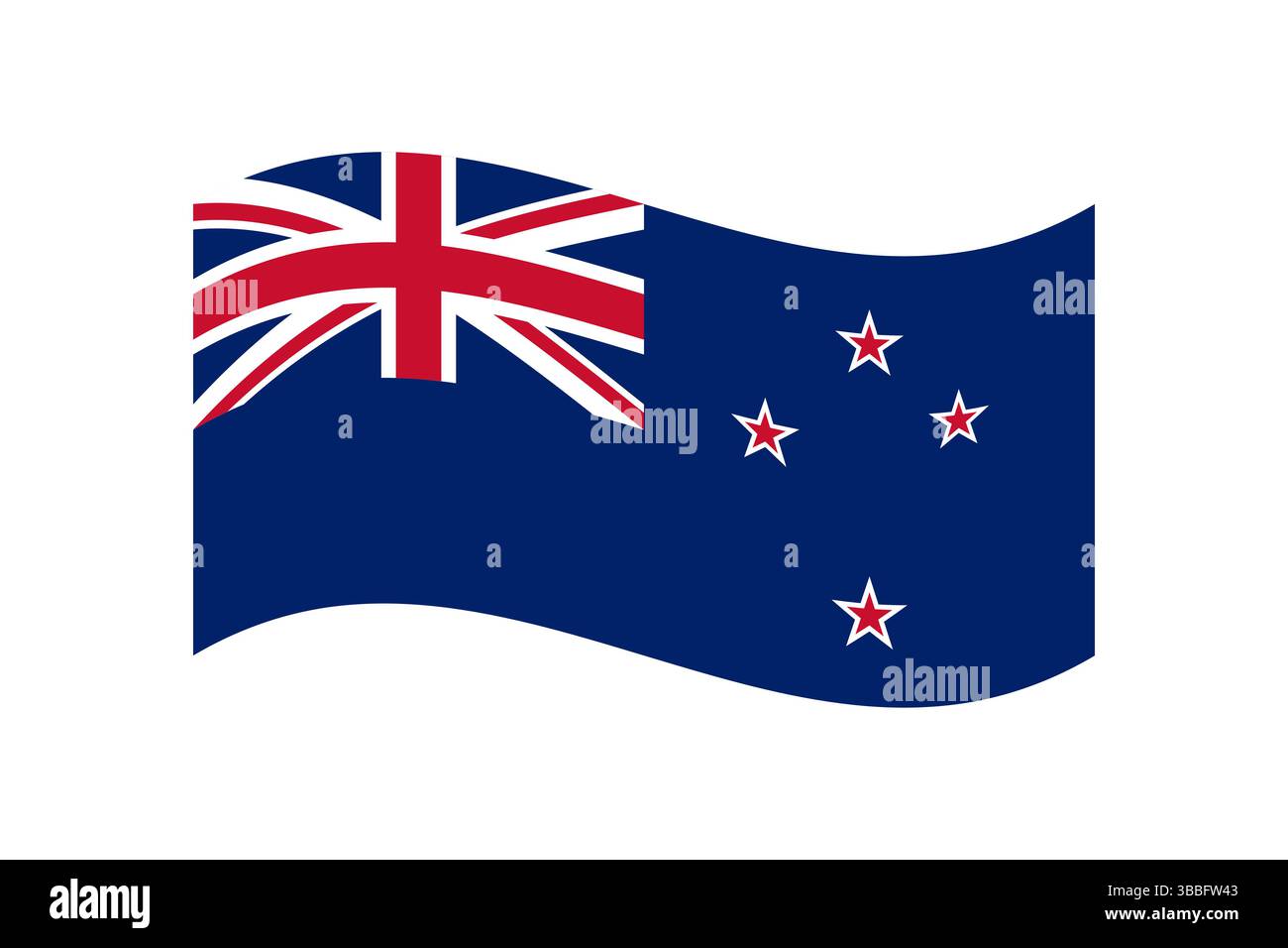 Flag of New Zealand. New Zealand wavy flag digital vector illustration ...