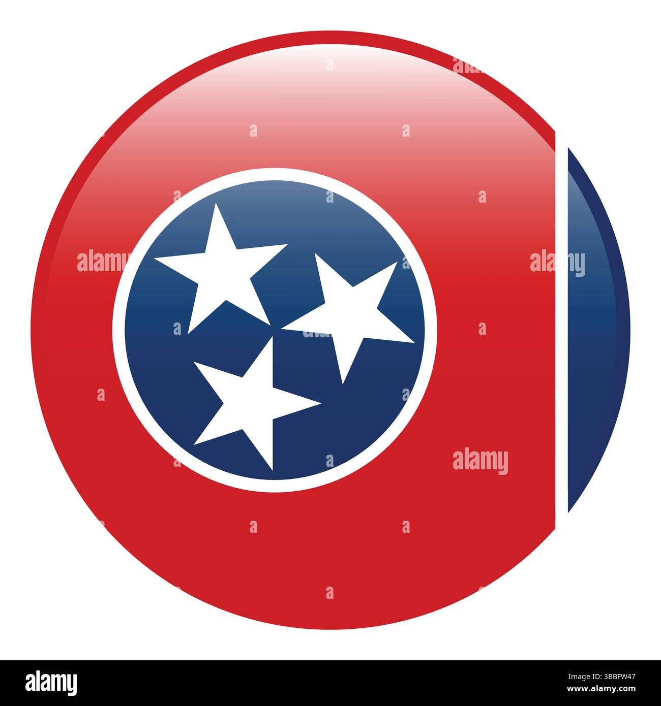 Flag of Tennessee. Tennessee circle flag 3d logo icon computer vector ...