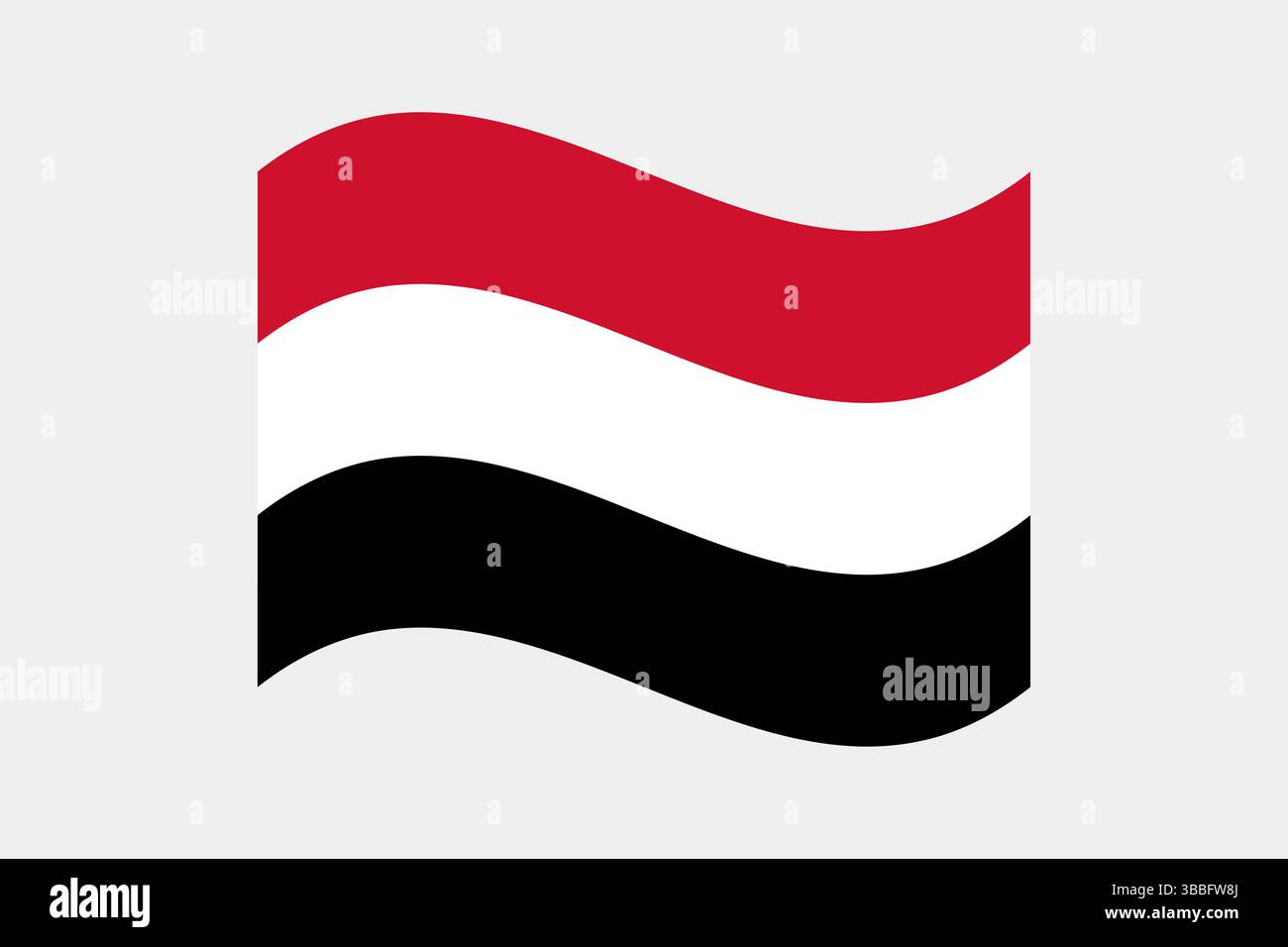 Flag of Yemen. Yemen wavy flag digital vector illustration. Fluttering ...