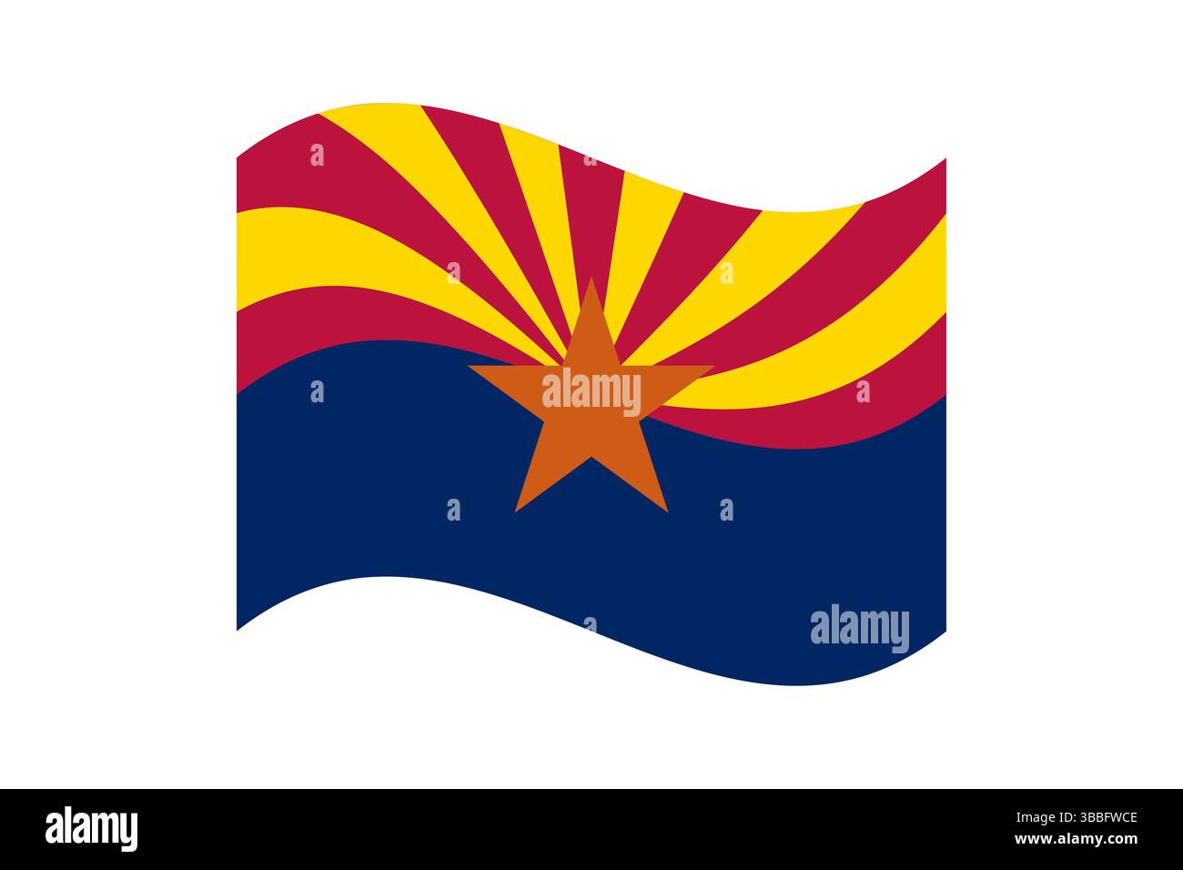 Flag of Arizona. Arizona wavy flag digital vector illustration ...