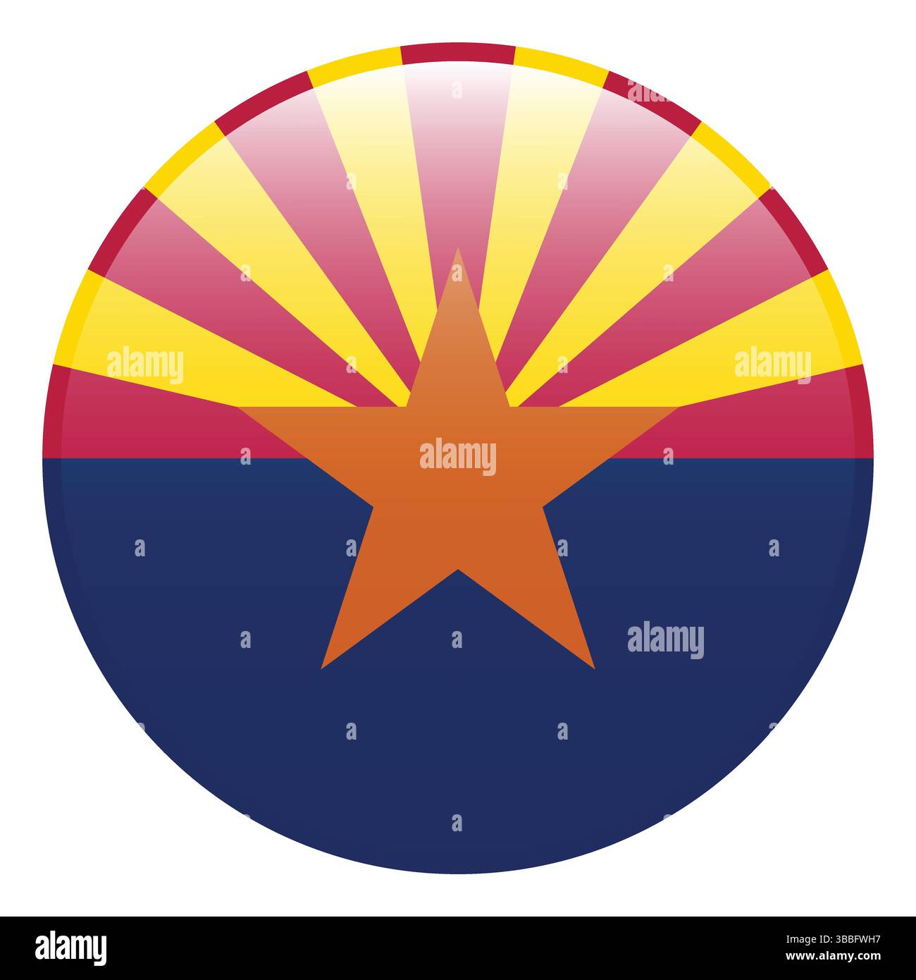 Flag of Arizona. Arizona circle flag 3d logo icon computer vector ...