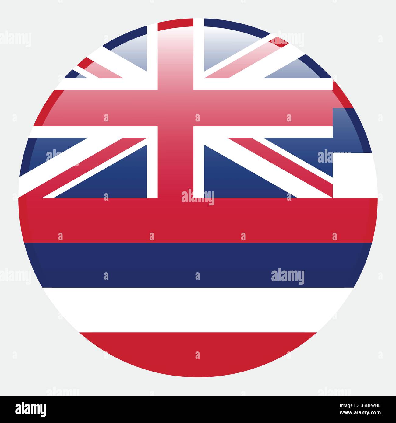 Flag of Hawaii. Hawaii circle flag 3d logo icon computer vector illustration design Stock Vector ...