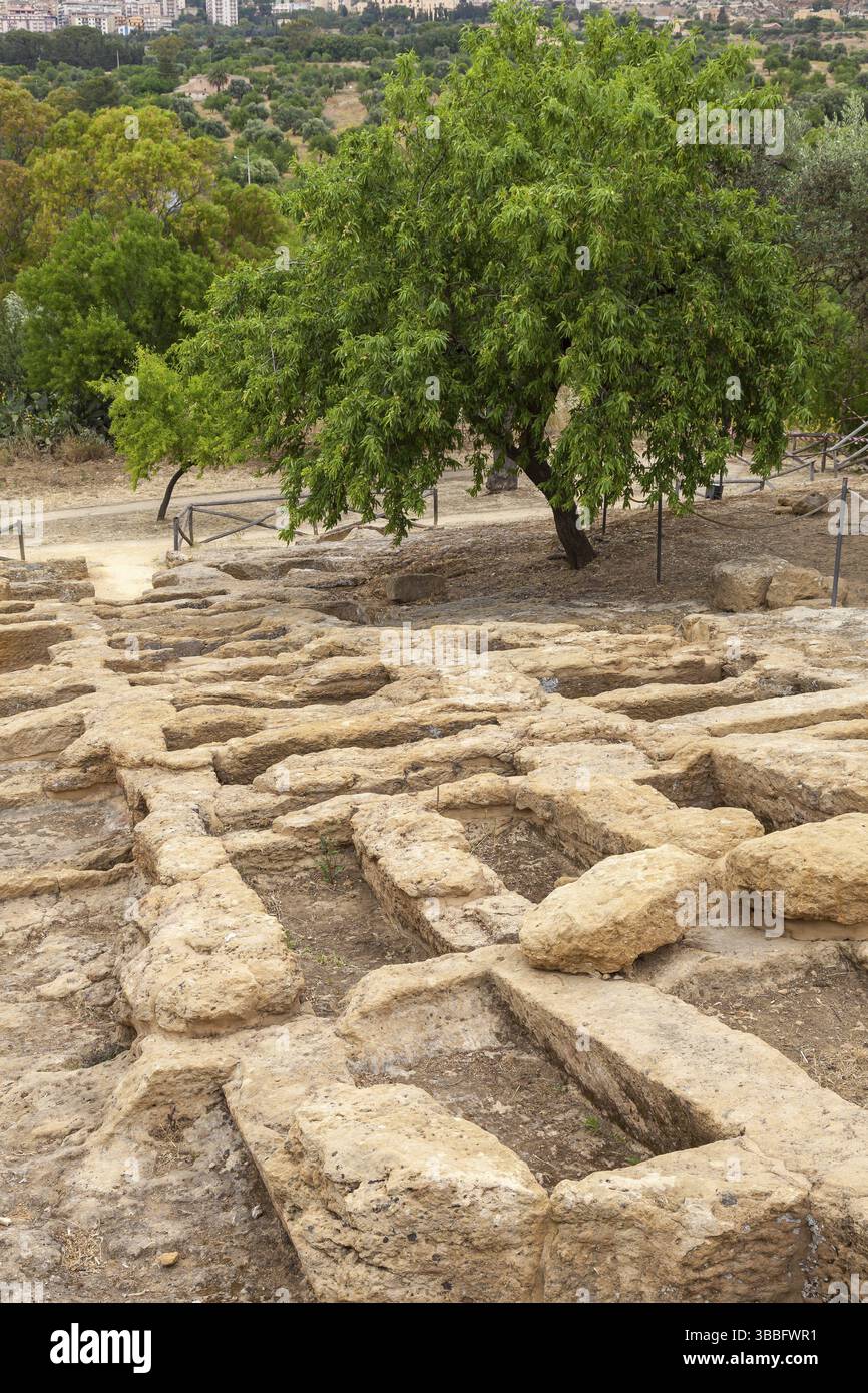 Tombs, royal necropolis, Valley of the Temples, Agrigento, Unesco World ...