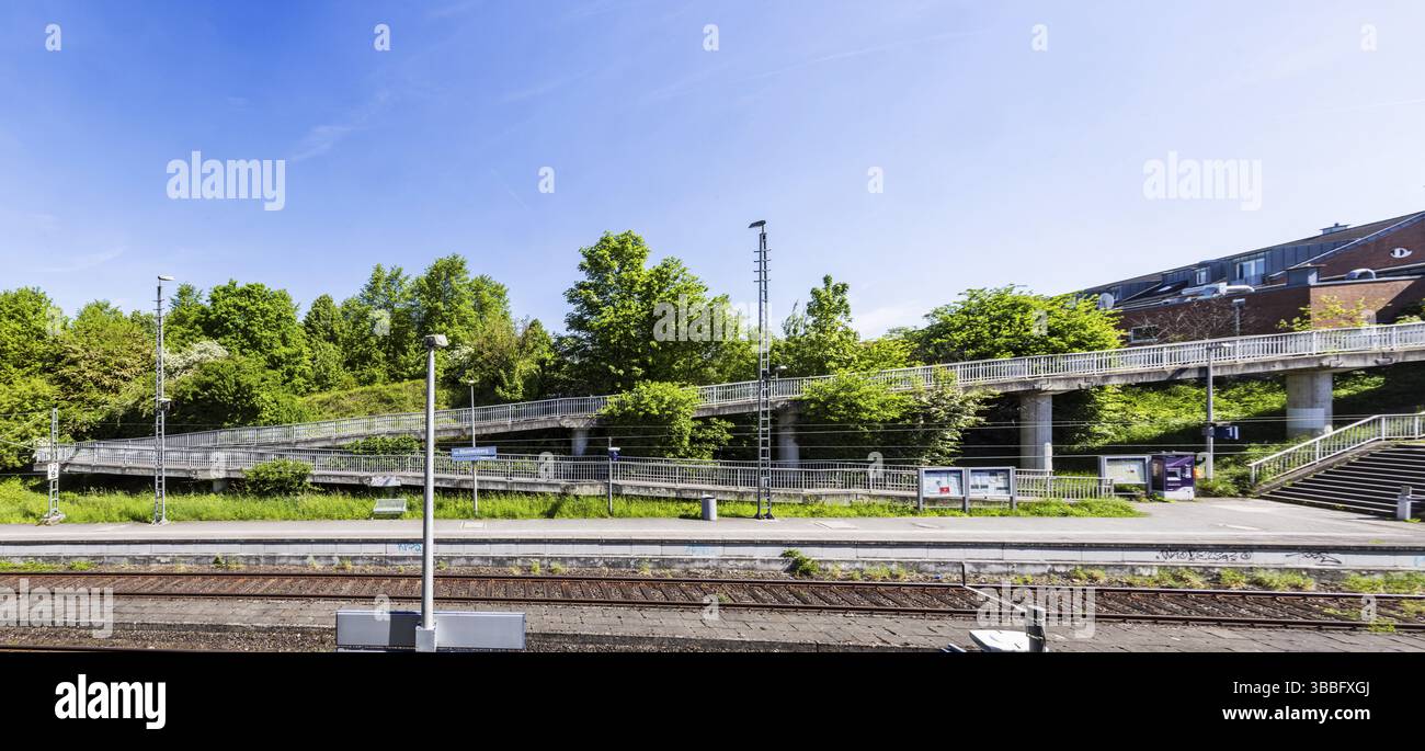 Pedestrian stairs with barrier at the train station hi-res stock ...