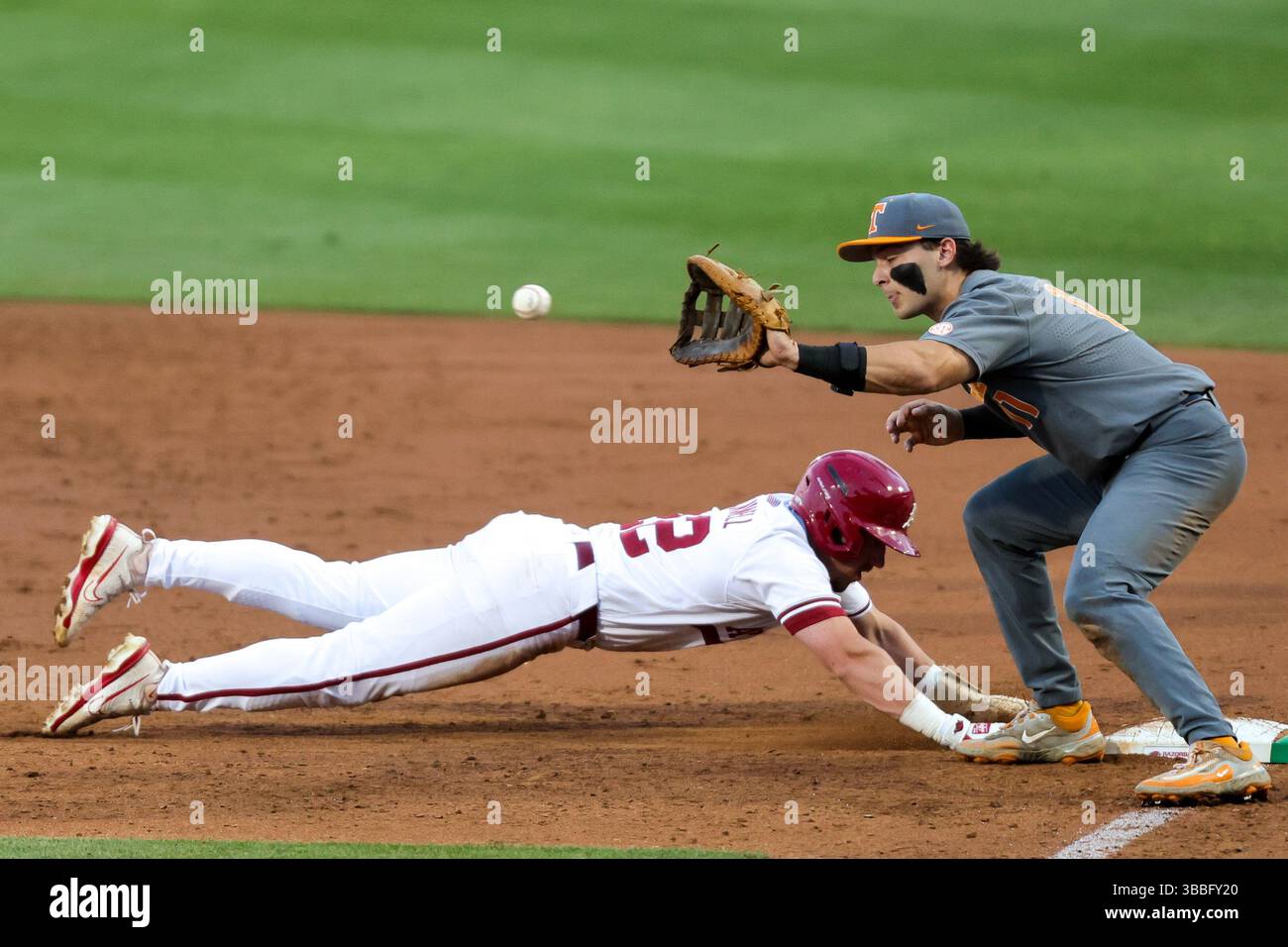 Fayetteville, AR. 15th May, 2025. Tennessee first baseman Andrew ...