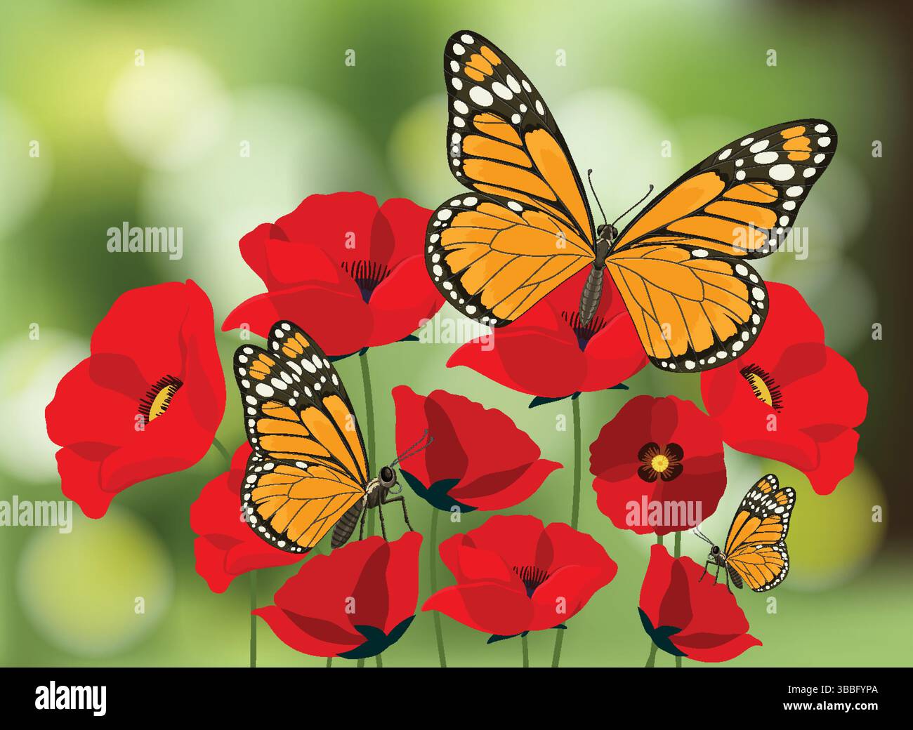 Resting monarch butterflies Stock Vector Images - Alamy