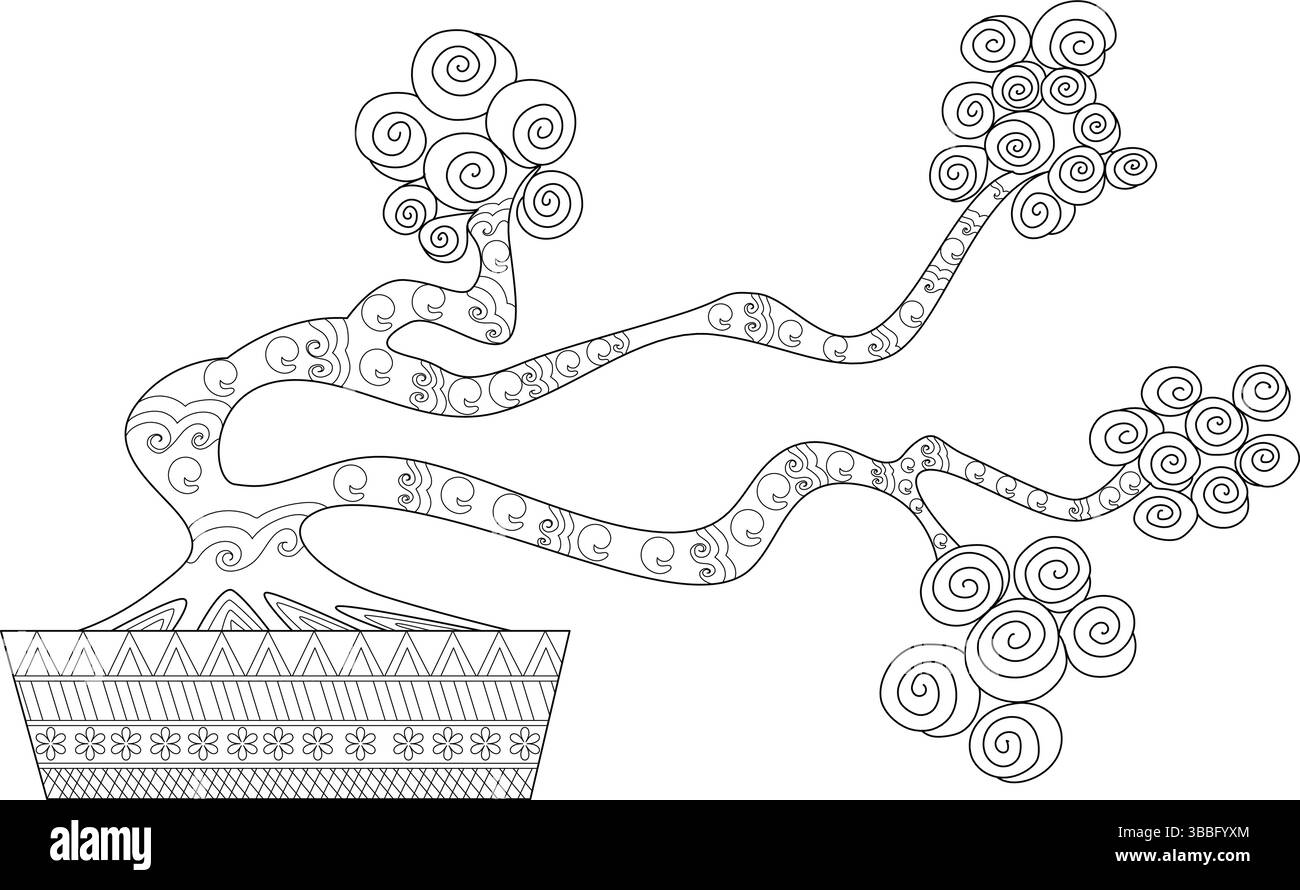 Japanese bonsai branches on Black and White Stock Photos & Images - Alamy