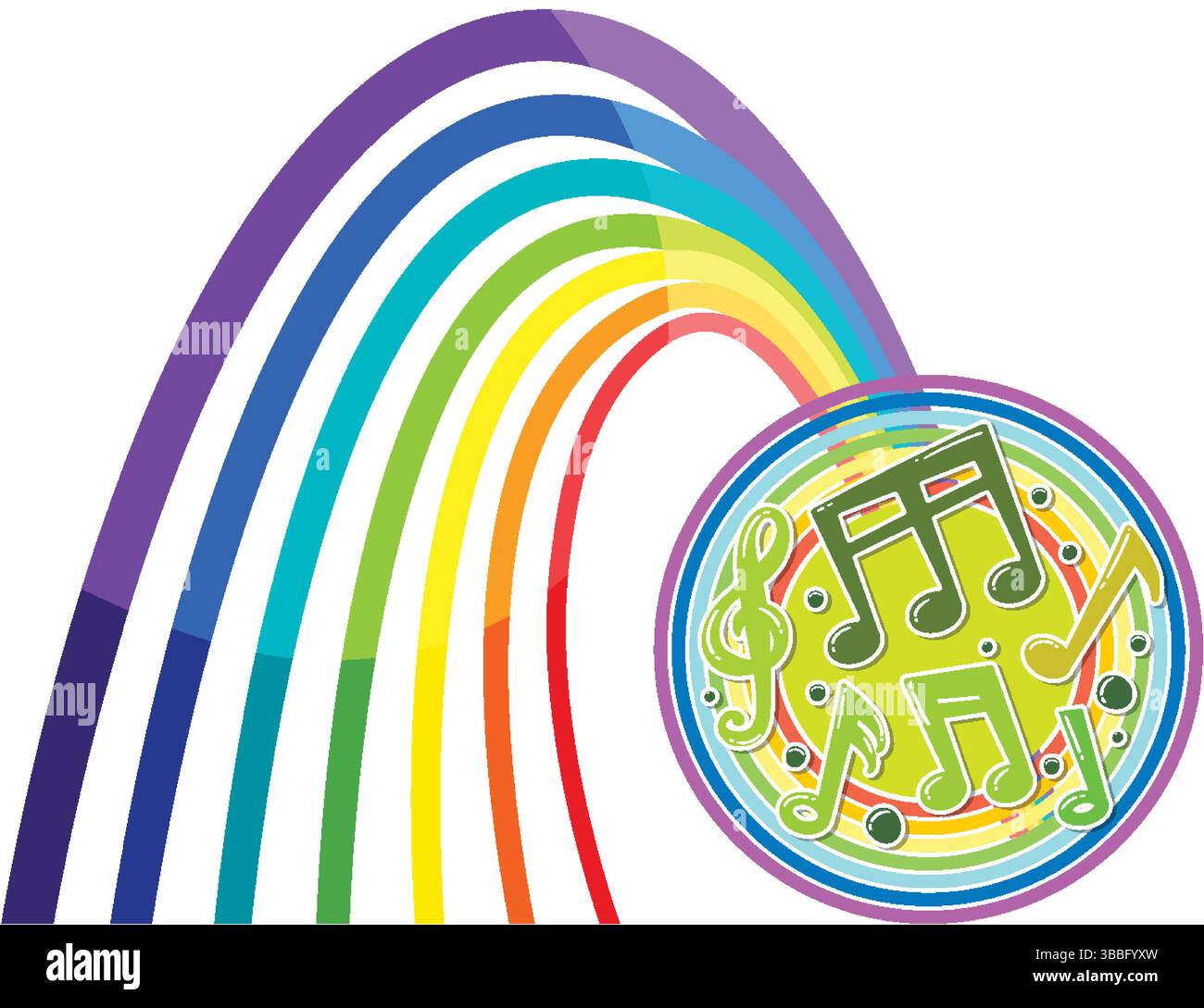 Vibrant rainbow with musical notes and symbols Stock Vector Image & Art ...