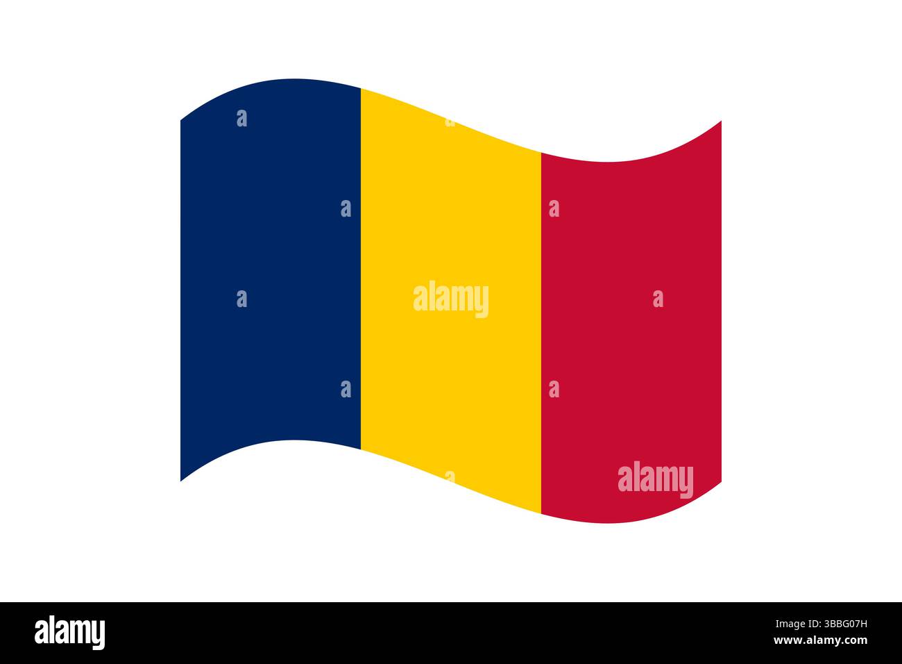 Flag of Chad. Chad wavy flag digital vector illustration. Fluttering ...