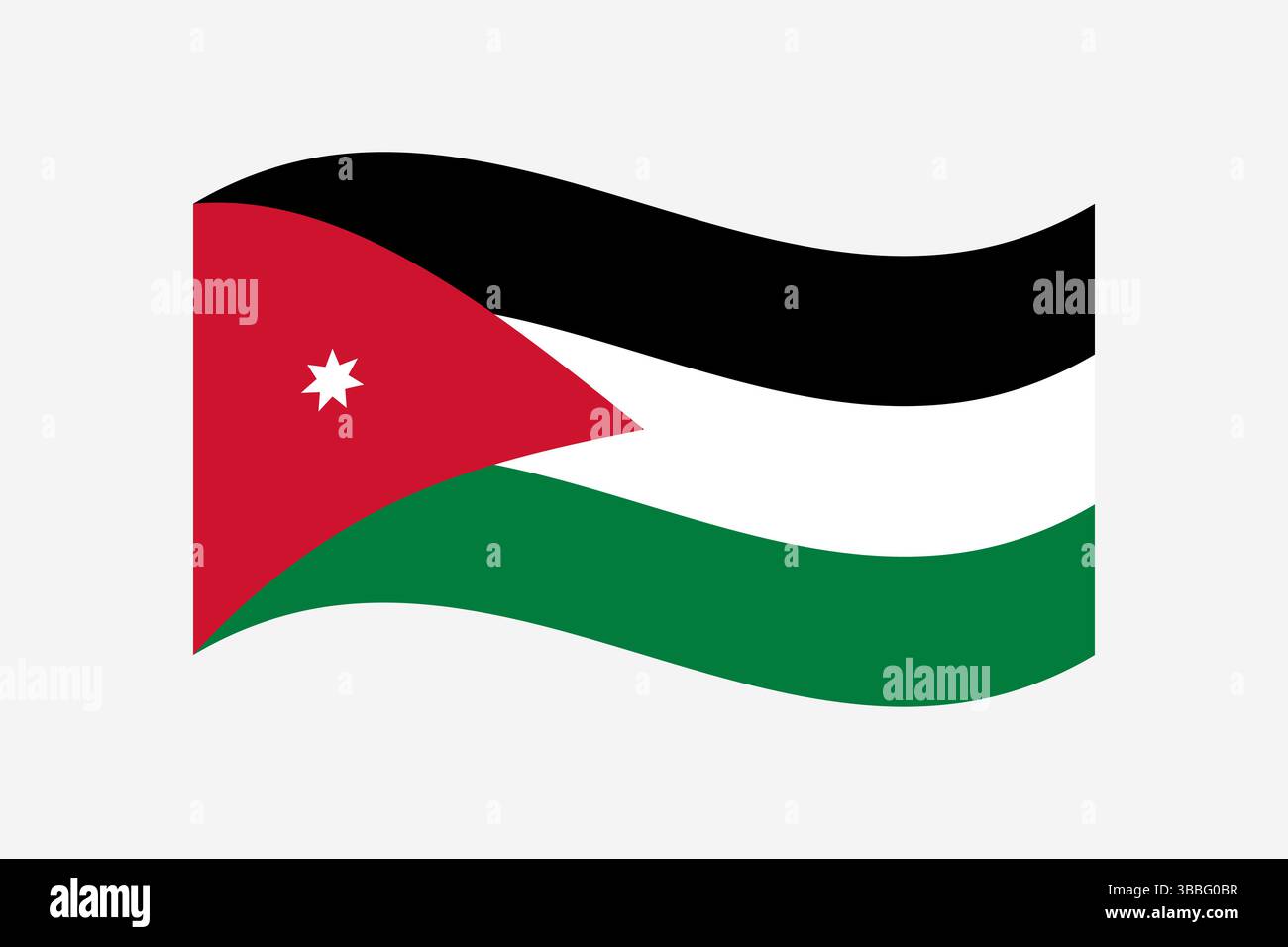 Flag of Jordan. Jordan wavy flag digital vector illustration ...
