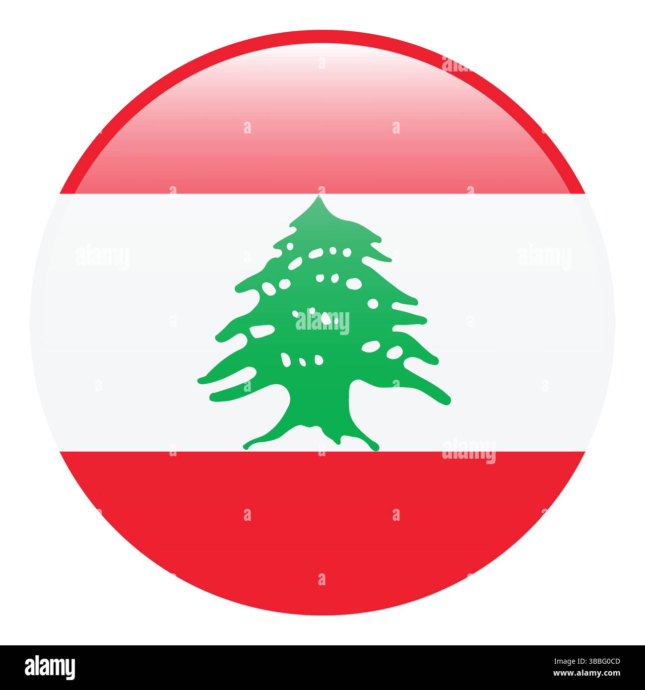 Flag of Lebanon. Lebanon circle flag 3d logo icon computer vector ...