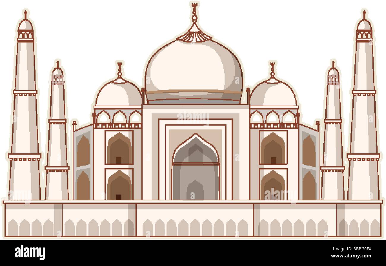 Detailed vector art of the iconic Taj Mahal Stock Vector Image & Art ...