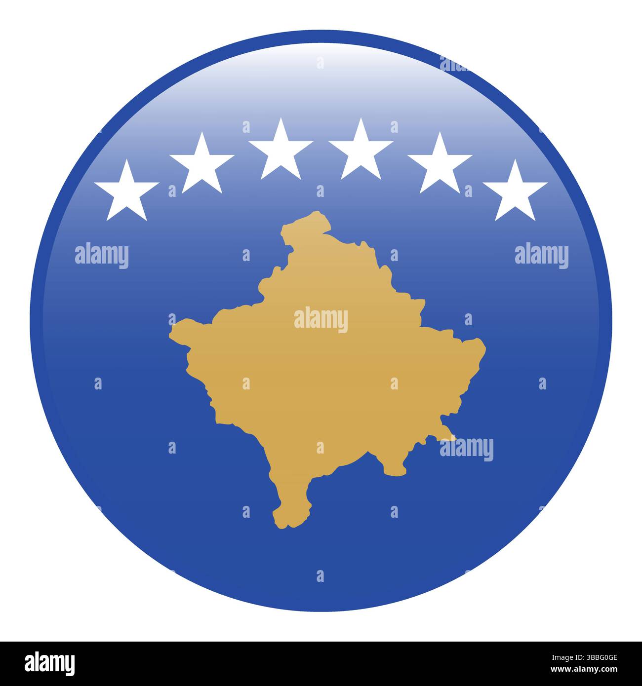 Flag Of Kosovo Kosovo Circle Flag 3d Logo Icon Computer Vector