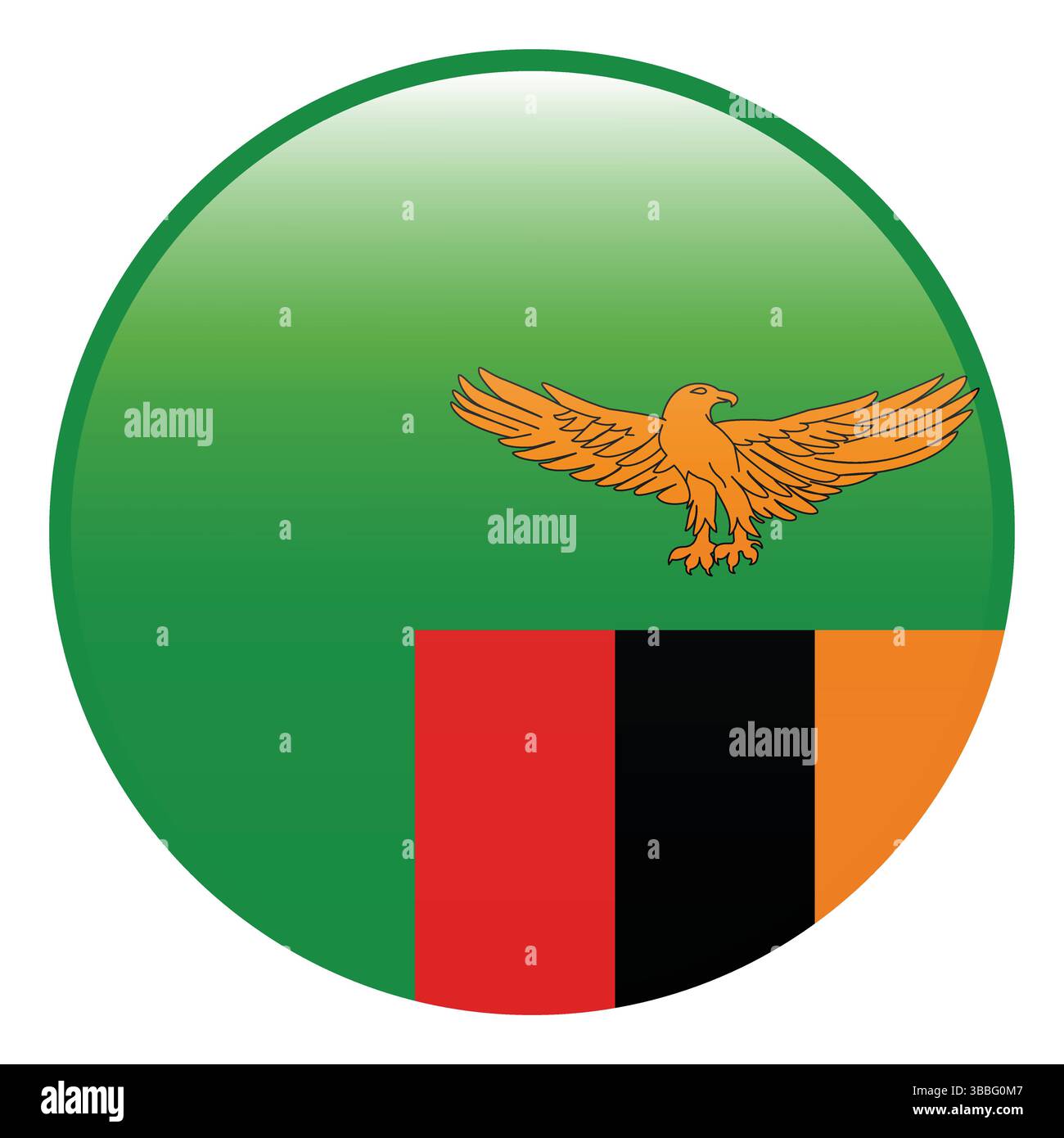 Flag of Zambia. Zambia circle flag 3d logo icon computer vector ...