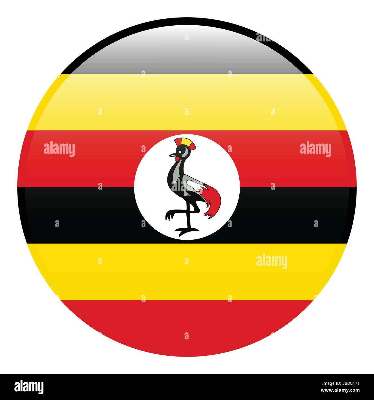 Flag of Uganda. Uganda circle flag 3d logo icon computer vector illustration design Stock Vector ...