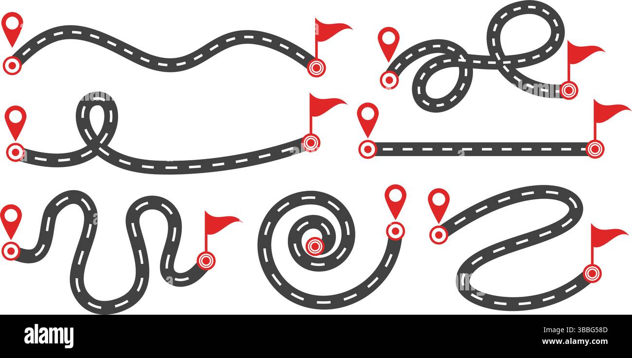 Concept of plan with an easy route A, difficult option B and real life ...