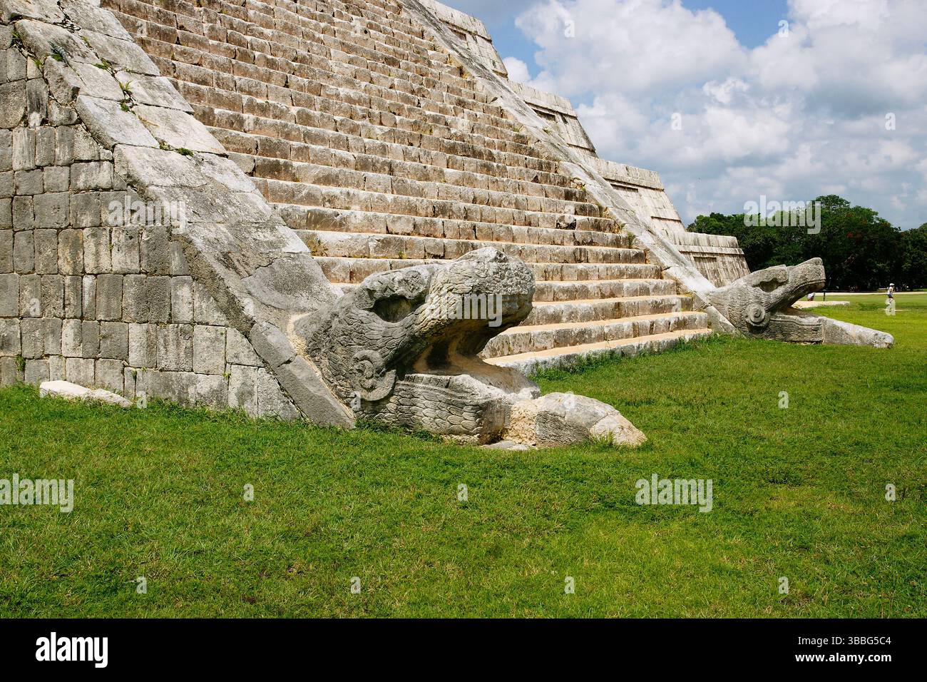 Mexico. Yucatan. Chichen Itza. El Castillo or Temple of Kukulcan. Mesoamerican step pyramid. 8th ...