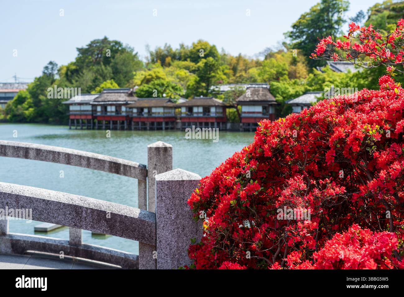 Nagaokakyo, Kyoto, Japan - April 27 2025 : Old drum bridge over ...