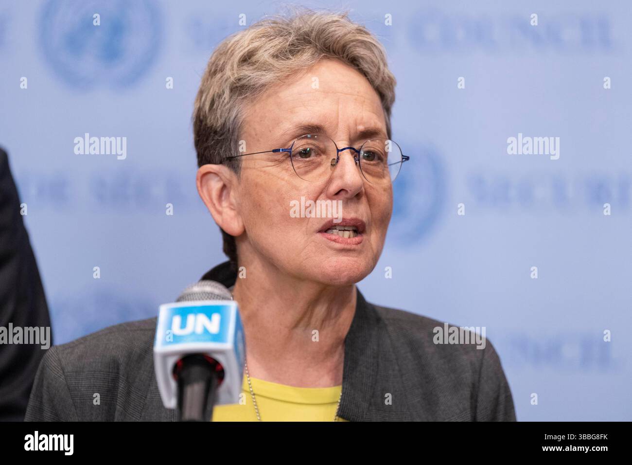 New York, New York, USA. 15th May, 2025. Leah Golding speaks during ...