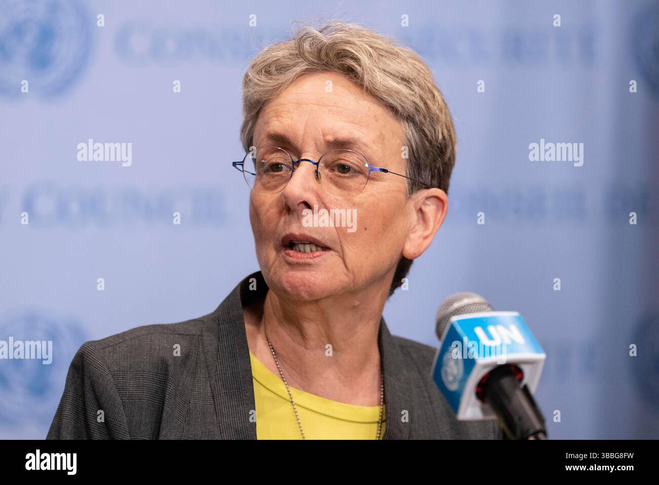 New York, New York, USA. 15th May, 2025. Leah Golding speaks during ...