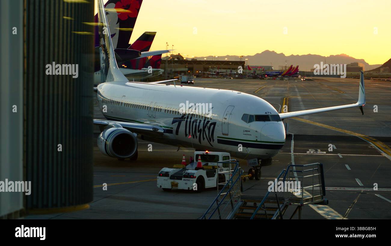 Alaska Airlines at Harry Reid International Airport, Las Vegas, USA ...