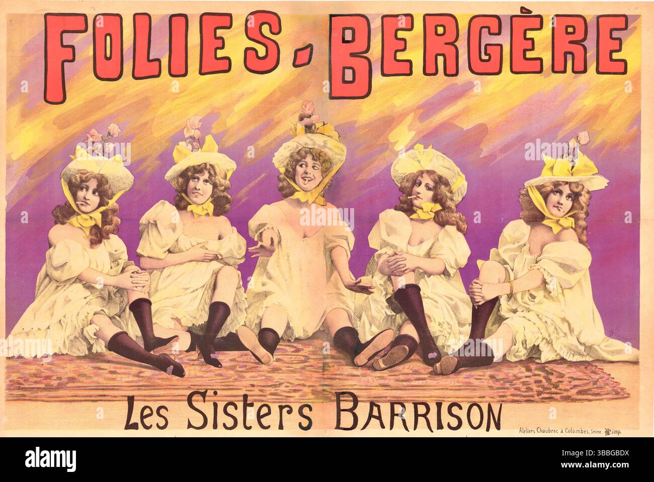 Alfred Choubrac - Les Sisters Barrison - Folies Bergère Stock Photo - Alamy