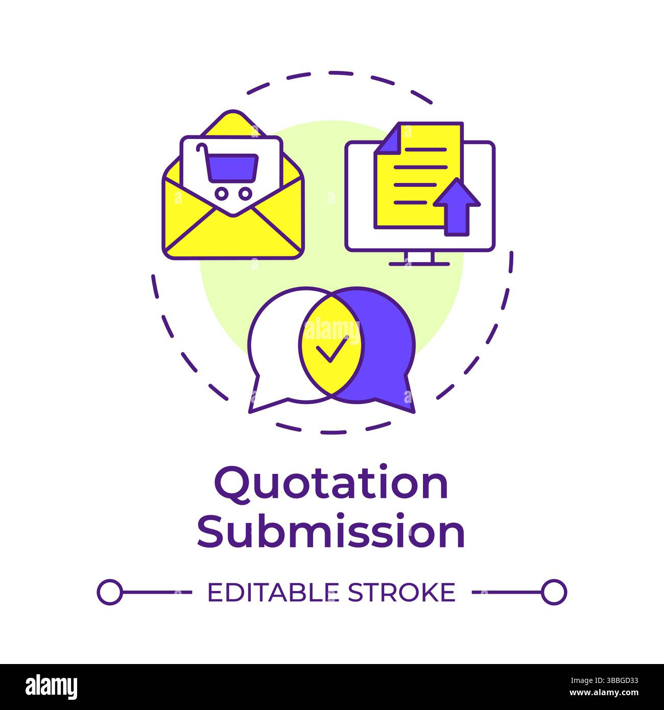Quotation submission multi color concept icon Stock Vector Image & Art - Alamy