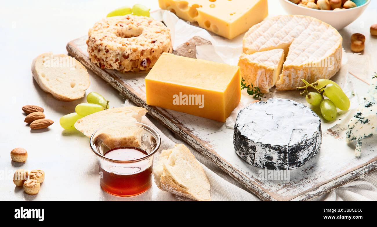 Different types of cheeses Stock Photo - Alamy