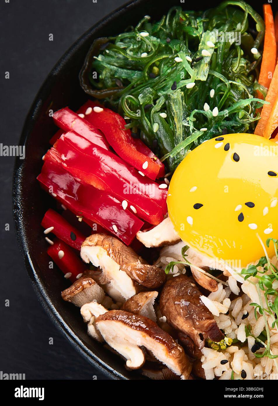 Bibimbap , traditional Korean dish with rice, vegetables, beef Stock ...