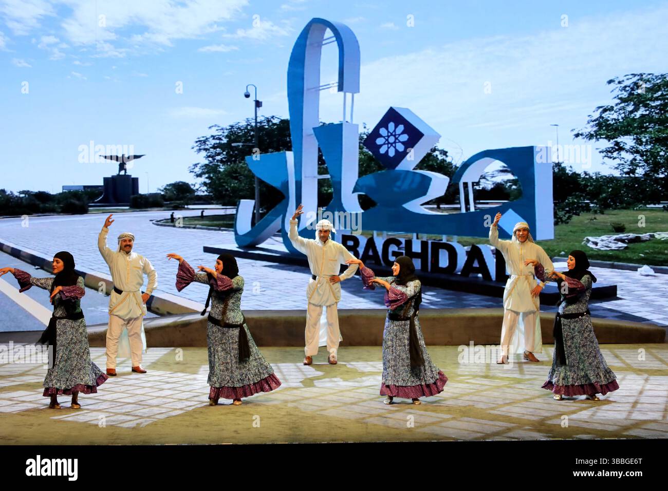 Baghdad, Iraq. 15th May, 2025. A folk arts troupe under Iraq's Ministry ...