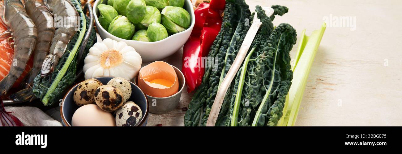 Ketogenic diet concept, ingredients for healthy food. Various balanced ...