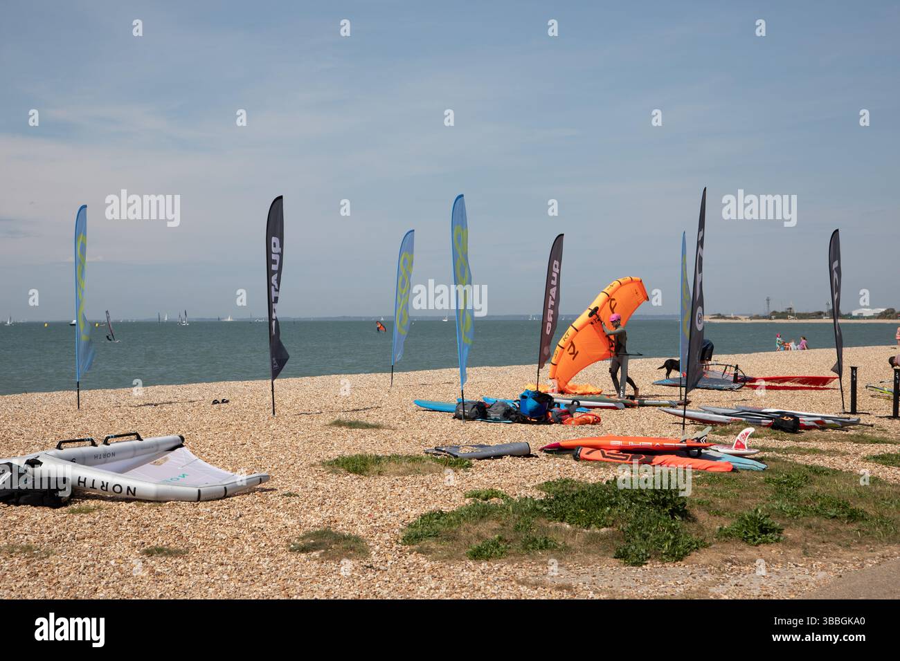 Windsurfers, Stokes Bay Stock Photo - Alamy