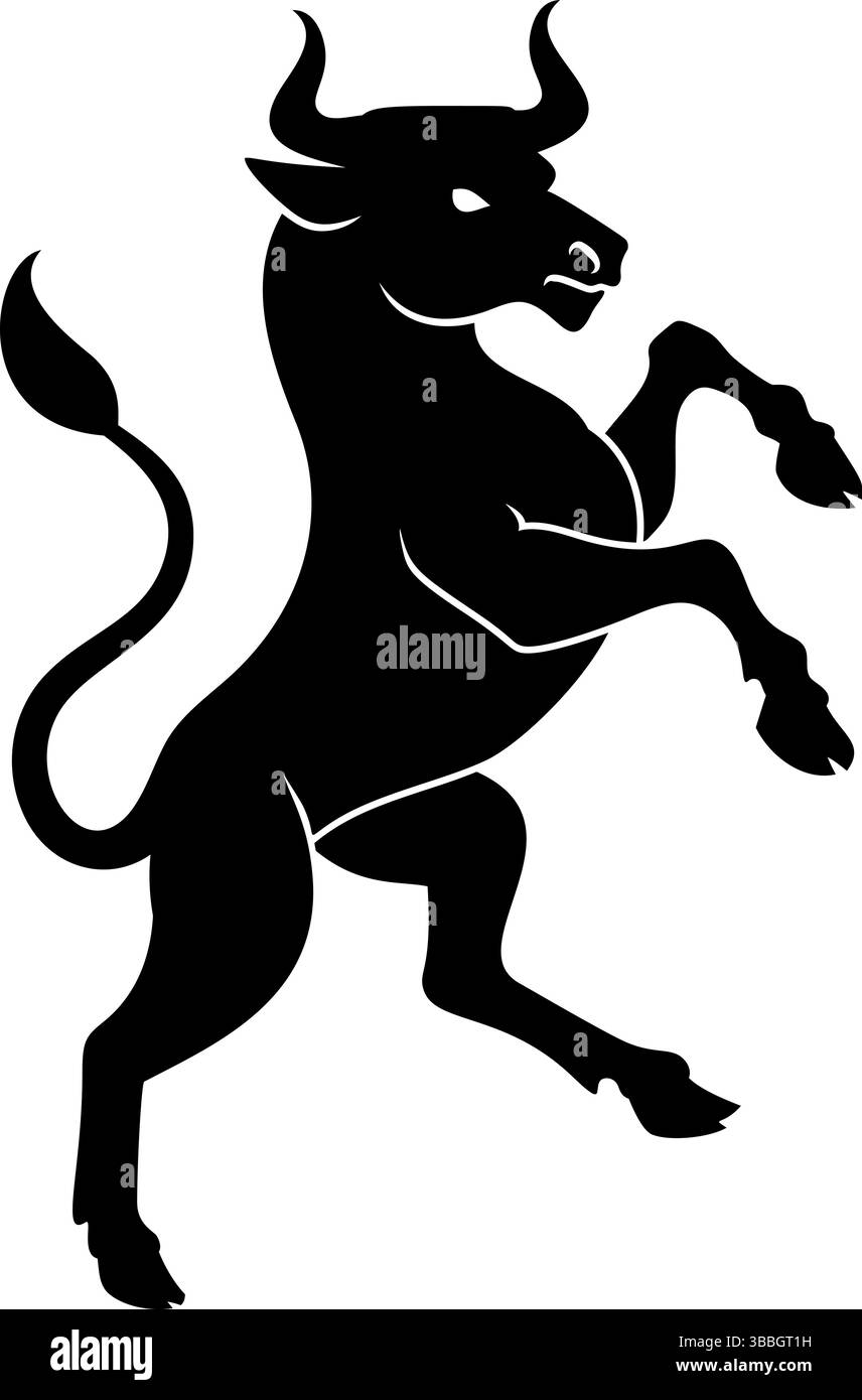 Bull Heraldry Coat of Arms Heraldic Crest Animal Stock Vector Image ...