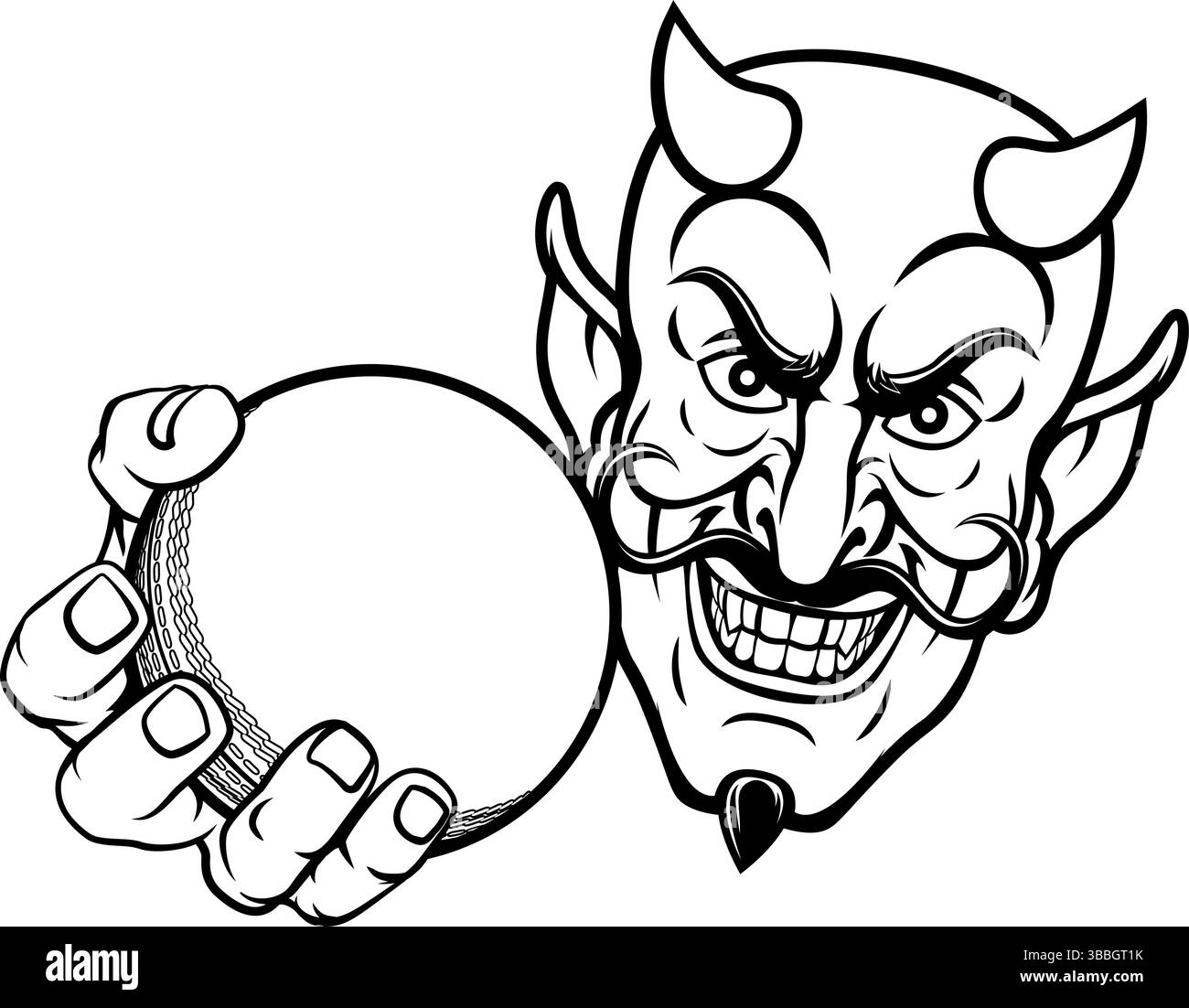 Devil Satan Cricket Sports Mascot Cartoon Stock Vector Image & Art - Alamy