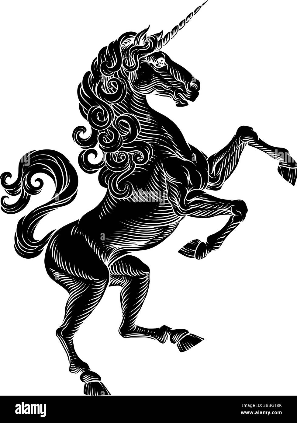 Heraldic Coat of Arms Crest Rearing Unicorn Stock Vector Image & Art ...