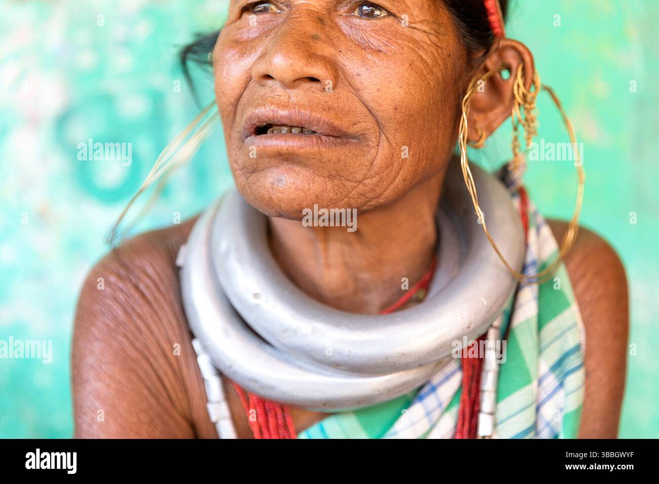 Portrait of a tribal woman in unique traditional dress with spectacular ...