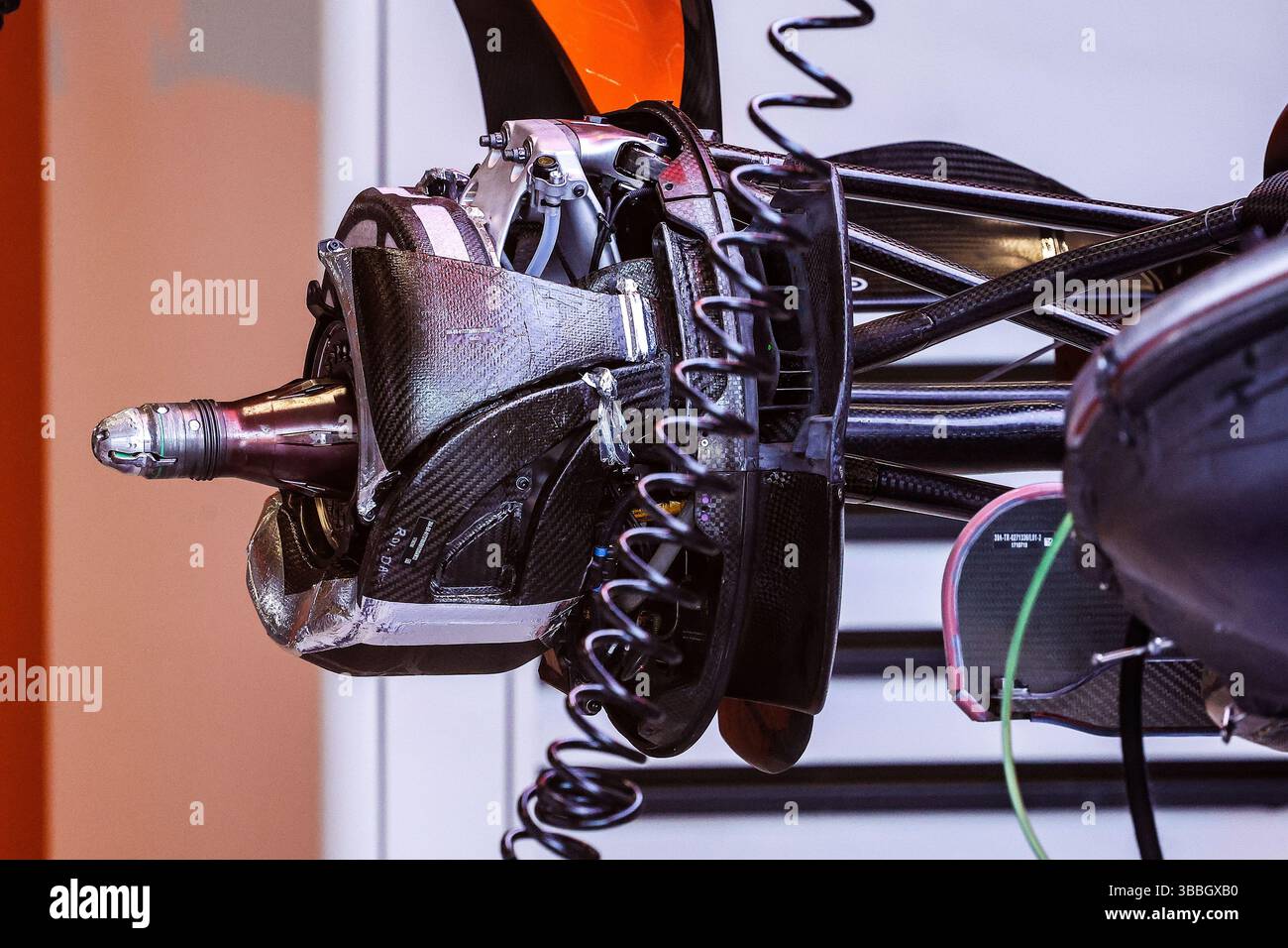 McLaren F1 Team MCL39, mechanical detail rear brakes, freins, during ...