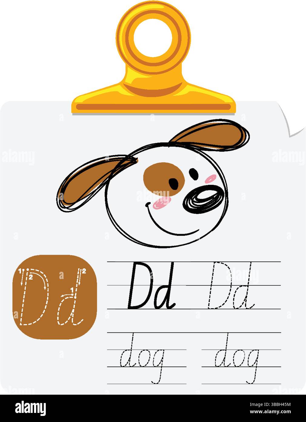 Playful dog illustration with alphabet practice Stock Vector Image ...