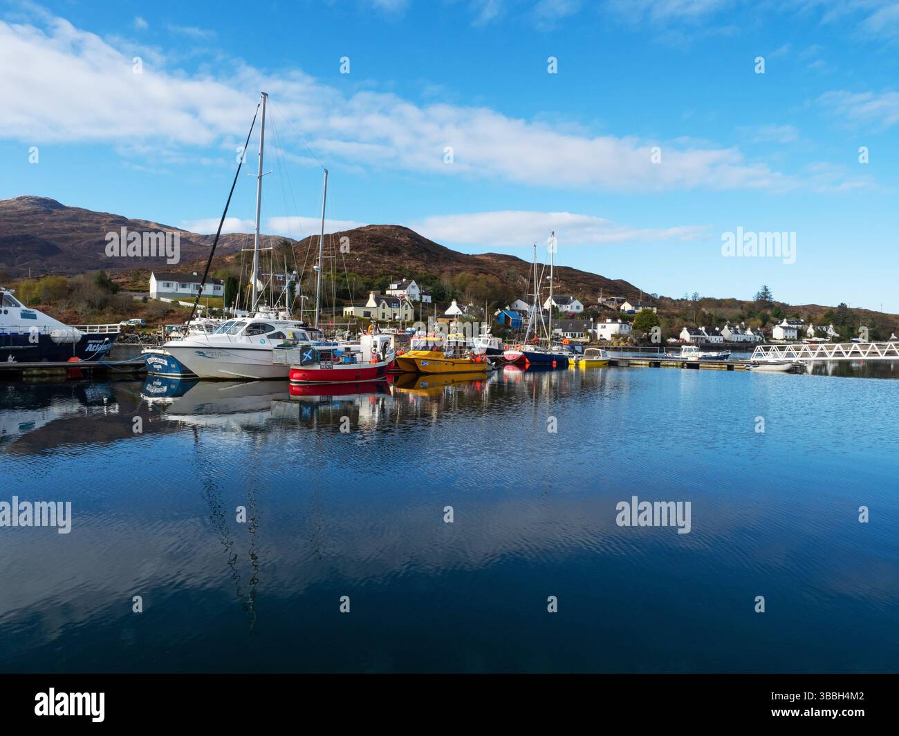 Fishing boats in Kyleakin Harbour, Isle of Skye, Inner Hebrides ...