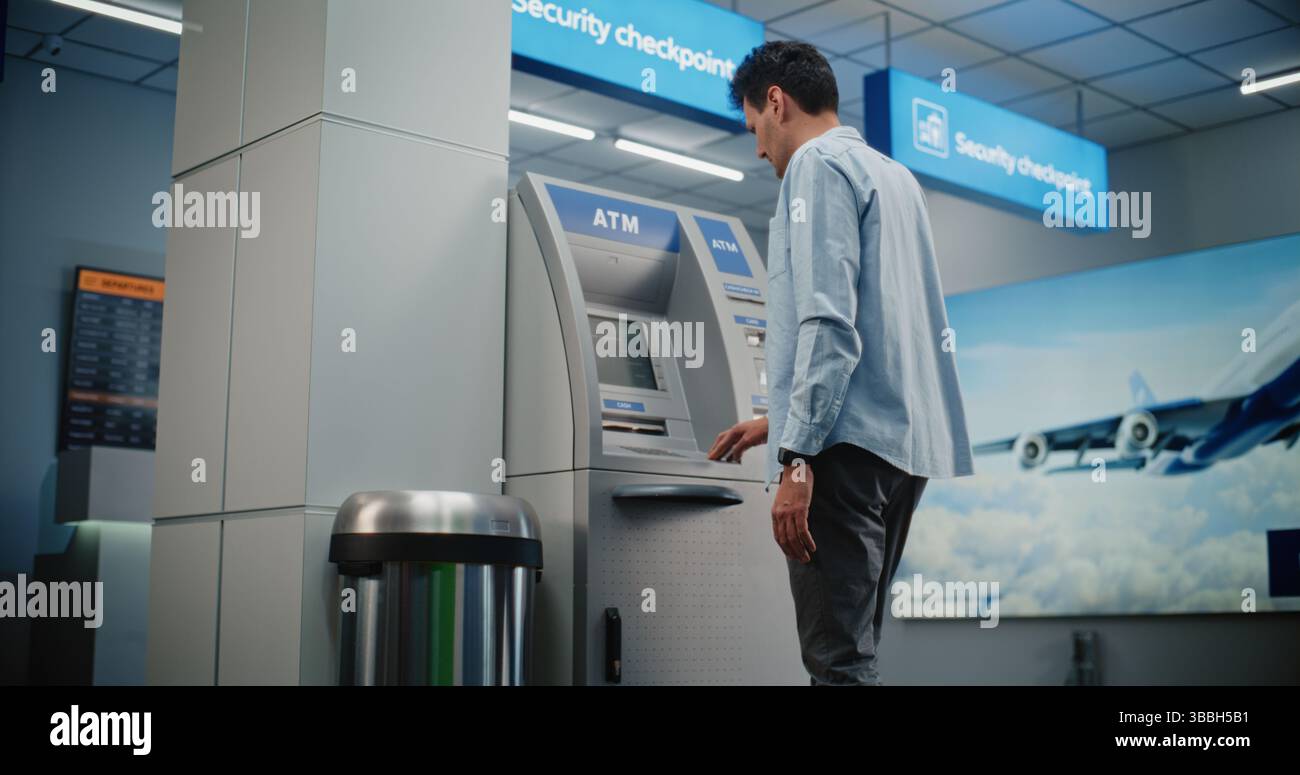 Atm machine in crowded airport hi-res stock photography and images - Alamy