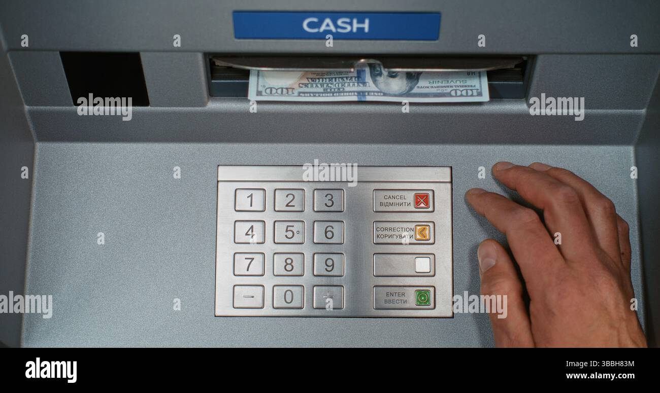 Top view on unrecognizable atm hi-res stock photography and images - Alamy