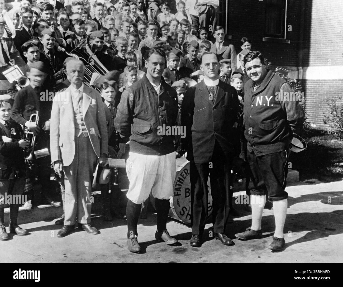 Babe Ruth, Lou Gehrig and Father Flannagan, 1927 – Photograph by ...