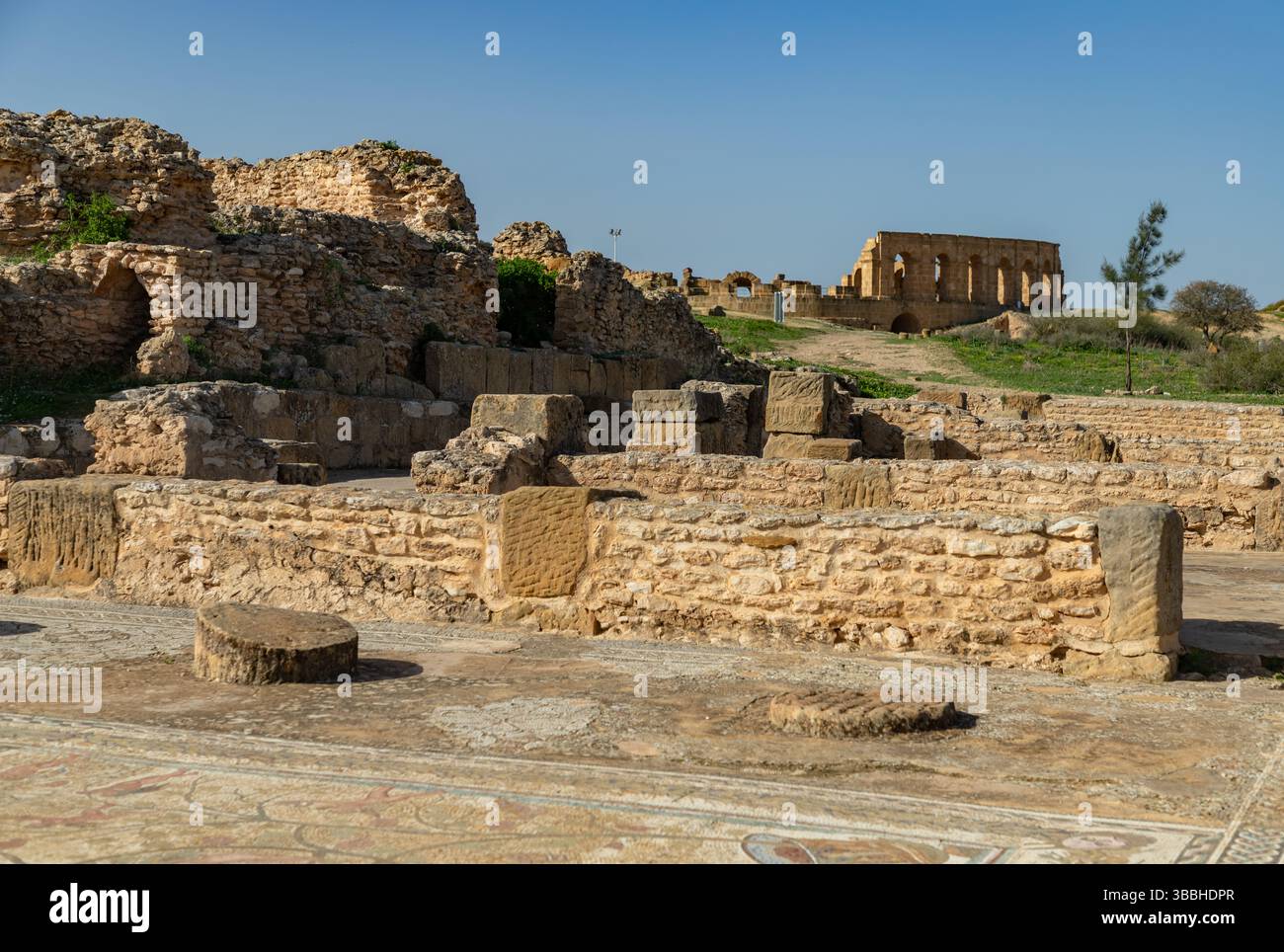 A picture of the House of Laberii at the Archaeological Site of Uthina ...