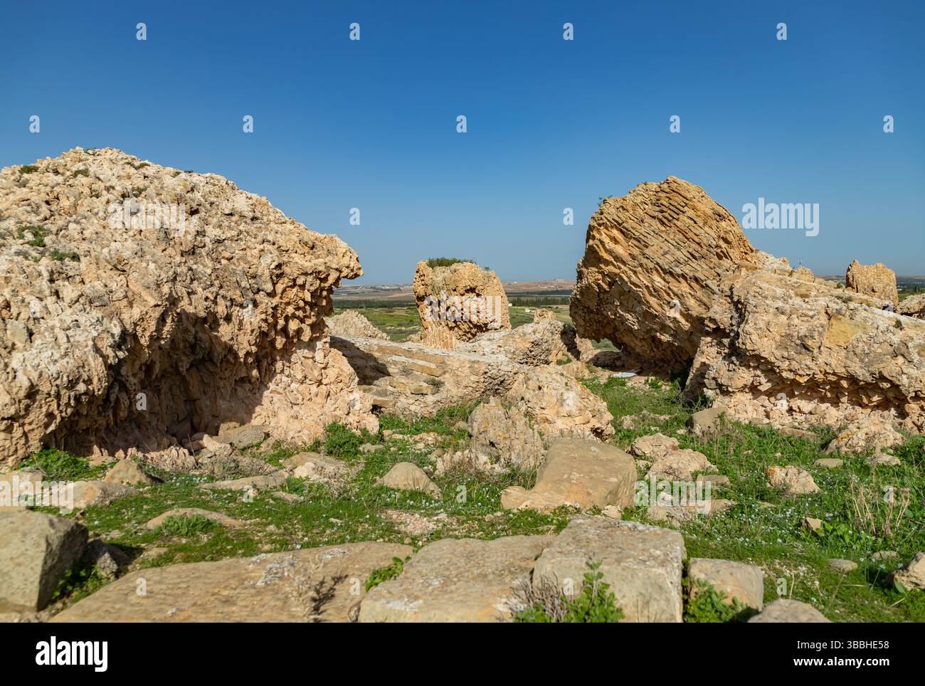 A picture of the Great Baths at the Archaeological Site of Uthina Stock ...