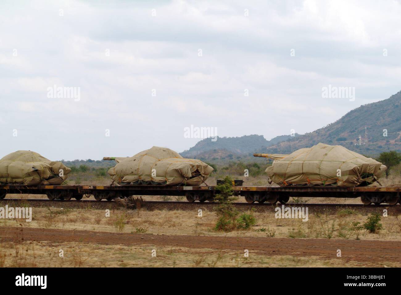 Kenya. Transportation of tanks by rail Nairobi Mombasa. Africa Stock ...