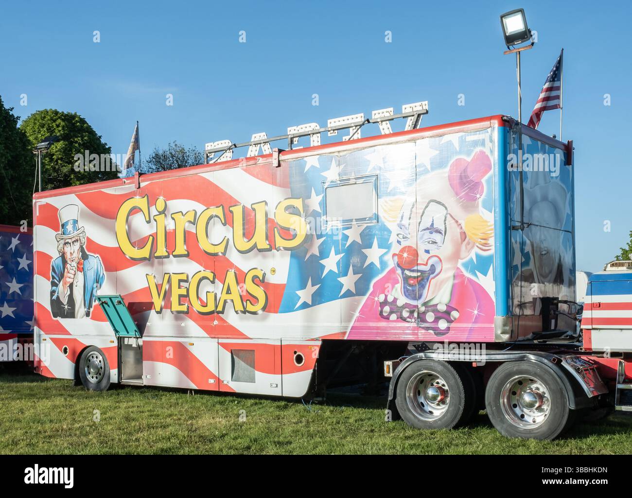 Ballymena, Northern Ireland - May 15, 2025: American Circus Vegas truck ...