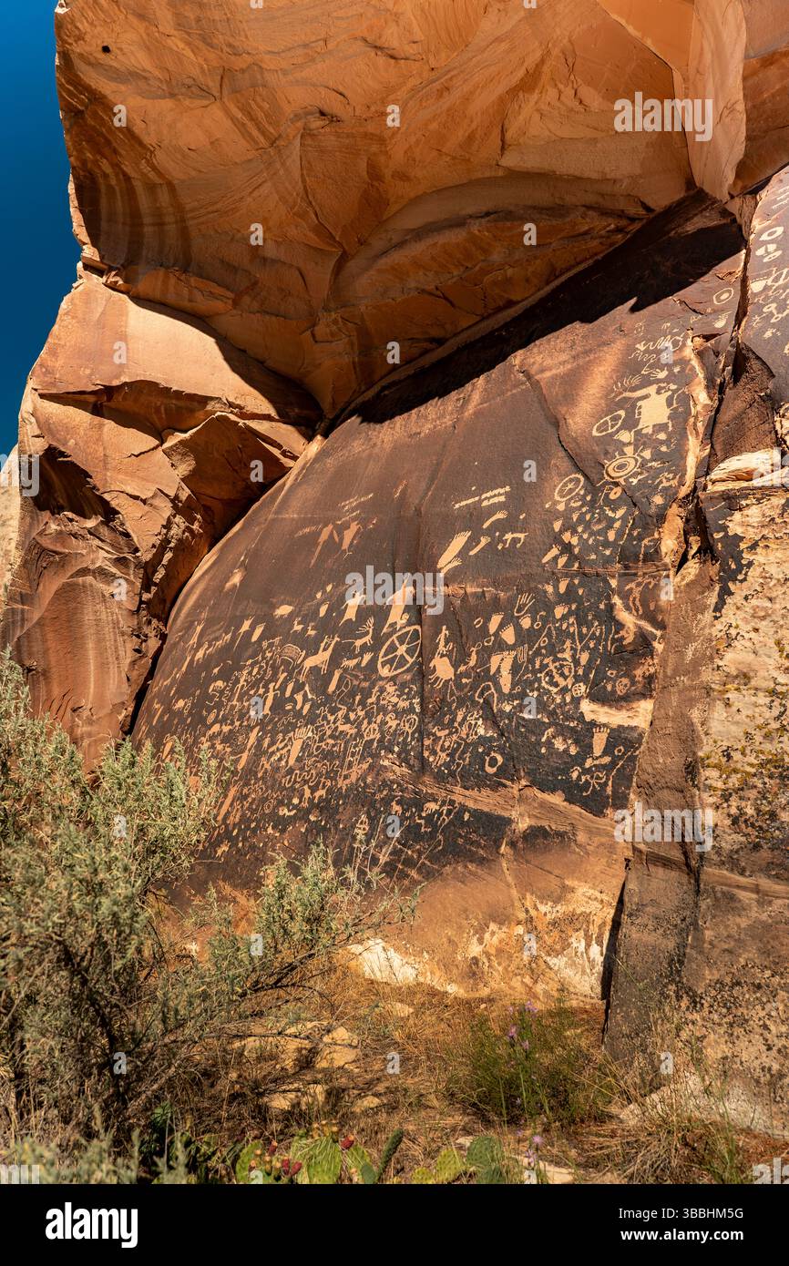 Utah Newspaper Rock State Historical Monument cultural landmark Stock ...